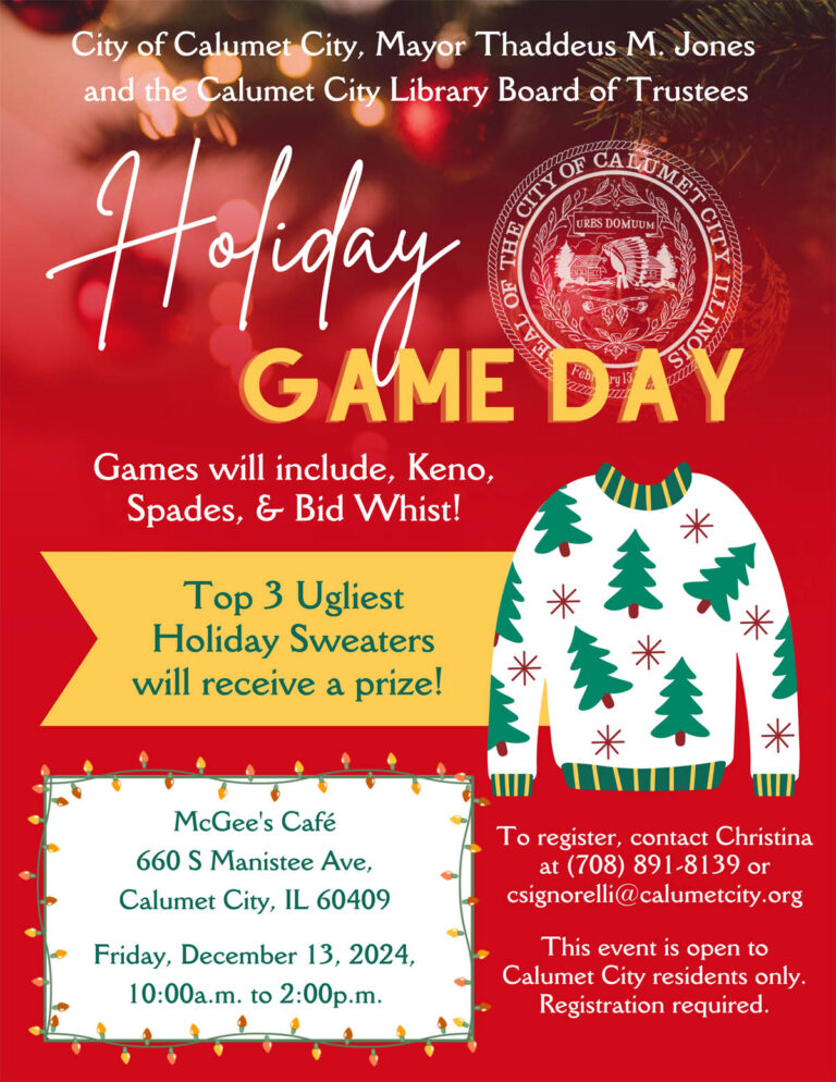 Holiday Game Day - Calumet City Public Library