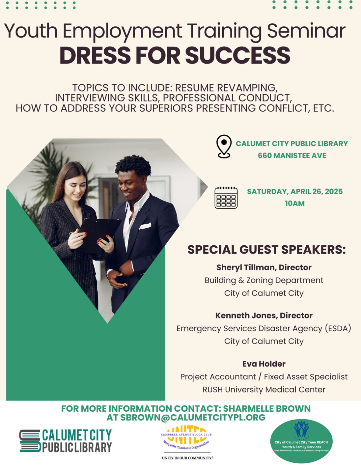 Youth Employment Training Seminar - Calumet City Public Library